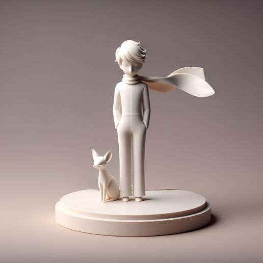 STL file Minimalist Little Prince & Fox on Stand 🤴 (OBJ)・3D printer ...