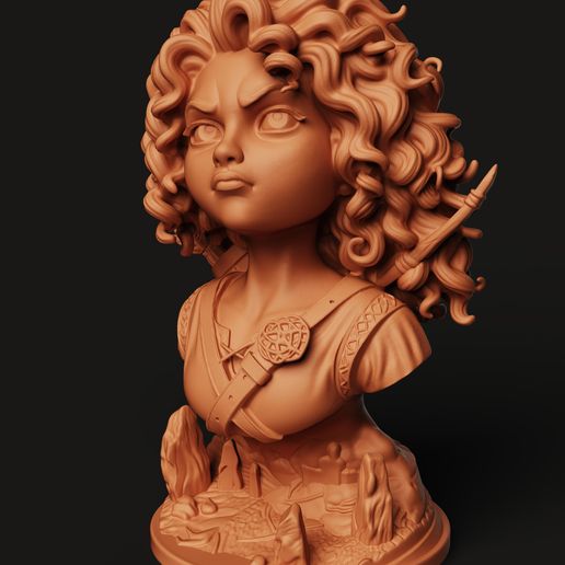 👸 Celtic Archer Princess STL | Disney Fan Art 3D Print | Detailed Bust ...