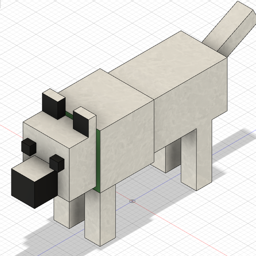 🐺 Minecraft Wolf Happy・Free STL File for ・Cults