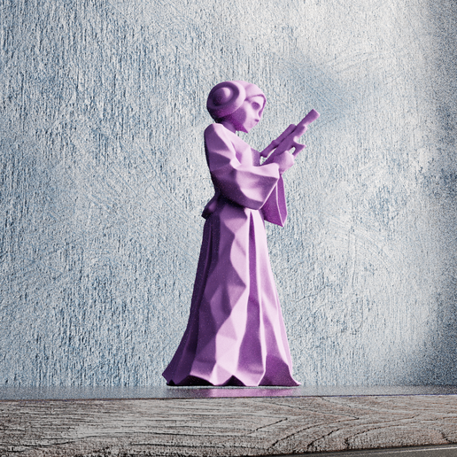 👸 Low Poly Princess Leia・ STL File for 3D printing・Cults