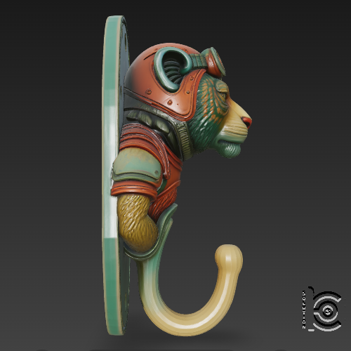 🧑‍ ️ Pilot Lion Hook - 3D Model for Printing・ STL File for 3D printing ...