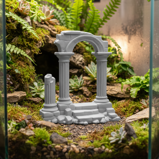 🏛️ Ancient Ruins Arch - Terrarium Series #2・ STL File for 3D printing・Cults