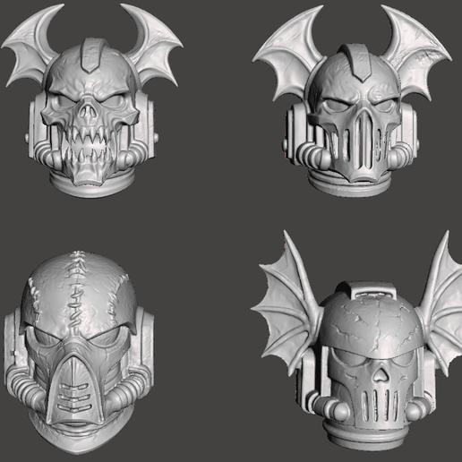 💀 Nocturnal Helms Vol. 1 – Gothic Bat-Wing Skull Helmet Pack (4 STL ...