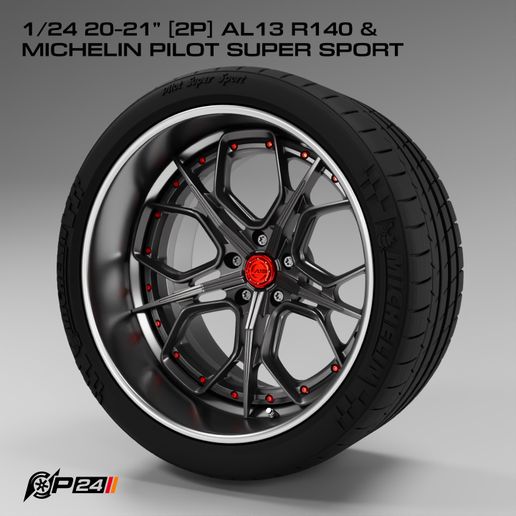 🧑‍ ️ 1/24 20-21" [2P] AL13 R140 & Michelin Pilot Super Sport・ STL File ...