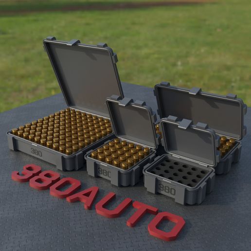 📦 AMMO BOX 380 ACP AMMUNITION STORAGE 380 auto CRATE ORGANIZER・ 3D File ...