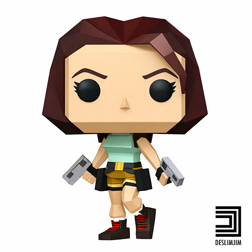 🪦 Lara Croft Polygon Funko Pop Tomb Raider・ 3D File for 3D printing・Cults