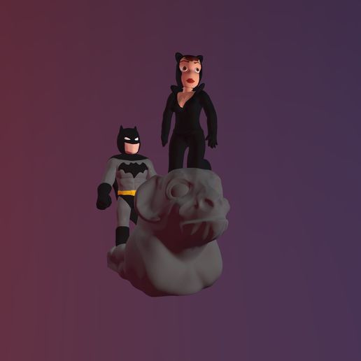 chibi batman and catwoman