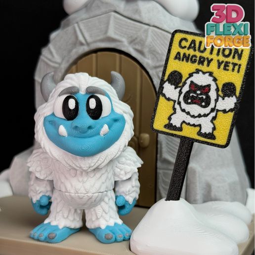 🎃 Halloween Cute Flexi Yeti and Snowy Cabin Print-in-place & Keychain ...