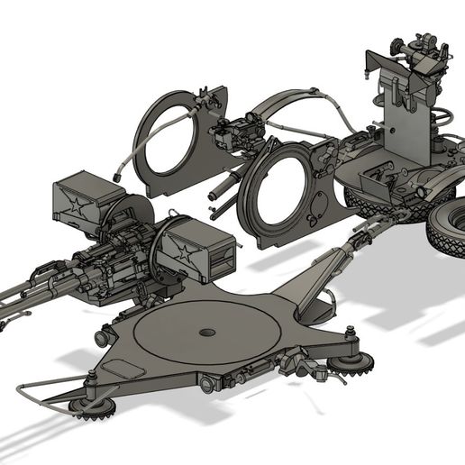 3D file Soviet ZU23-2 1/35 scale 🔫 ・Design to download and 3D print・Cults