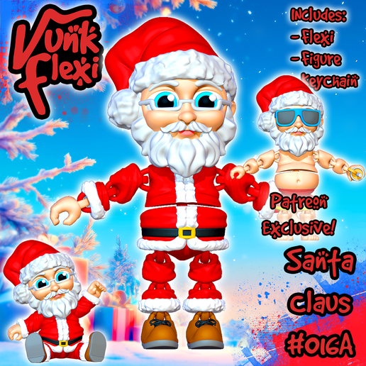 🎄 Christmas Santa Claus Redesign MultiColor Flexi Print-In-Place ...