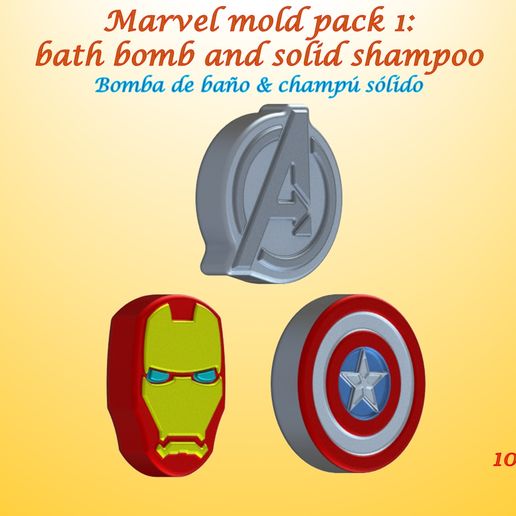 🦾 MARVEL Pack1: 3-part mold・Archivo STL para Impresión 3D・Cults