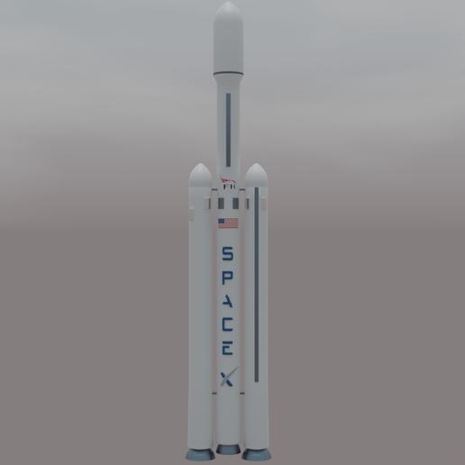 🛰 Falcon Heavy・Free STL File for ・Cults