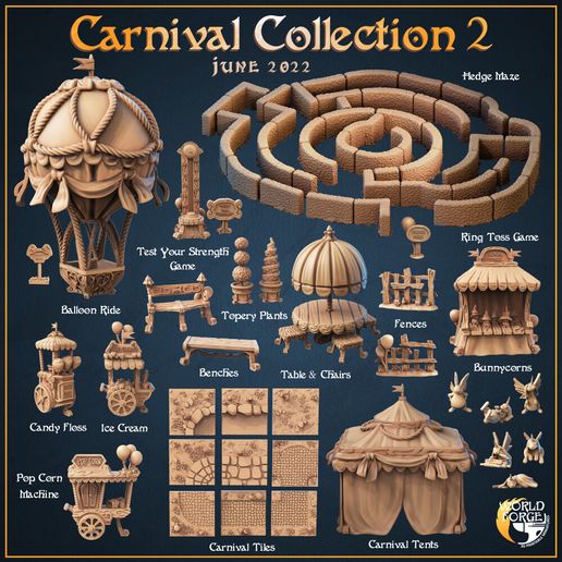 🥳 The Mirthlight Carnival - Collection 2・ 3D File for 3D printing・Cults