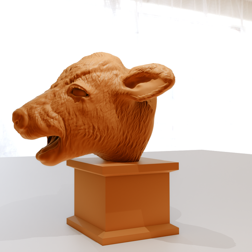STL file cow calf head bust mouth open stl 🐄 ・3D printable model to ...