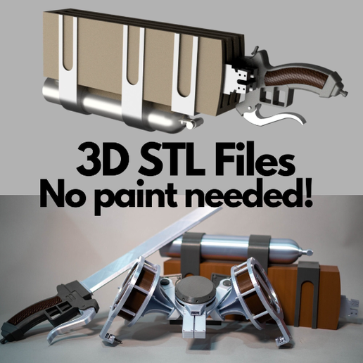 ⚙️ Attack on Titan Levi ODM 3D Maneuver Gear Season 4 3DMG(STL FILES ...