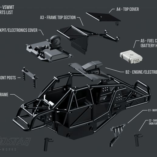 👹 Monster Truck Kit - 1/18 TRX4M Scale Chassis・ STL File for 3D ...