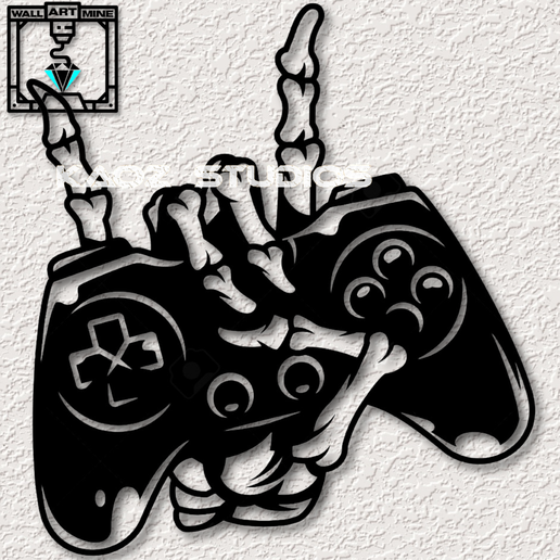 STL file Skeleton Hand Xbox Controller wall art Skeleton wall decor ...