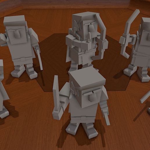 🎲 Low-poly Elves, Set 1・ STL File for 3D printing・Cults