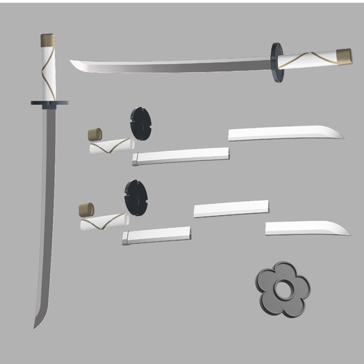 💐 Inuyasha inspired Sango Katana and Flower Mask cosplay props・ STL ...