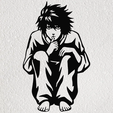 🎨 DEATH NOTE "L" WALL ART 2D DECORATION・ STL File for ・Cults