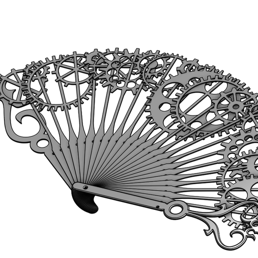 🎭 Ouro Kronii's Folding Fan・Free 3D File for ・Cults