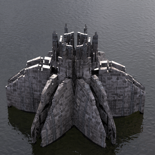 🏗️ Sci-Fi dark Platforms Floating 4・ OBJ File for ・Cults