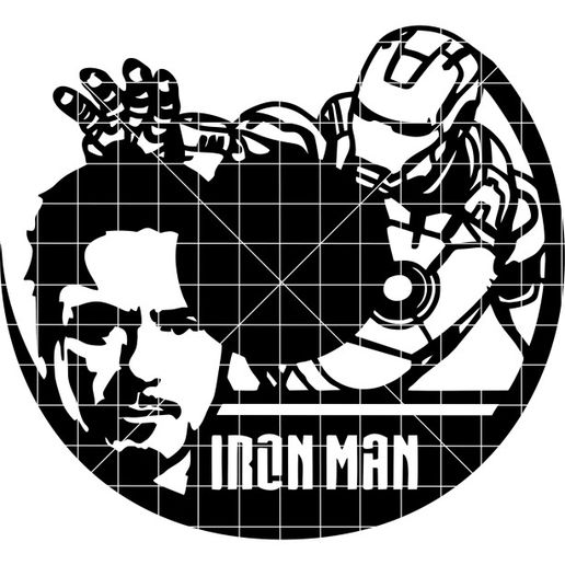 👨 Iron Man for laser cutting on vinyl record DXF file・ DXF File for CNC ...