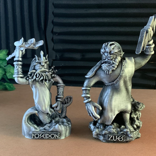 🏛️ Zues X Poseidon | Greek God Statue Set・ STL File for 3D printing・Cults
