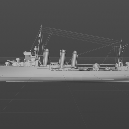 🚢 Digital model of the French "Light Cavalry" class destroyer・ OBJ File ...