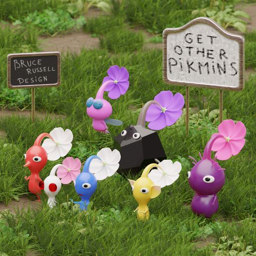 🌿 7 Pikmins (pack)・ STL File for 3D printing・Cults