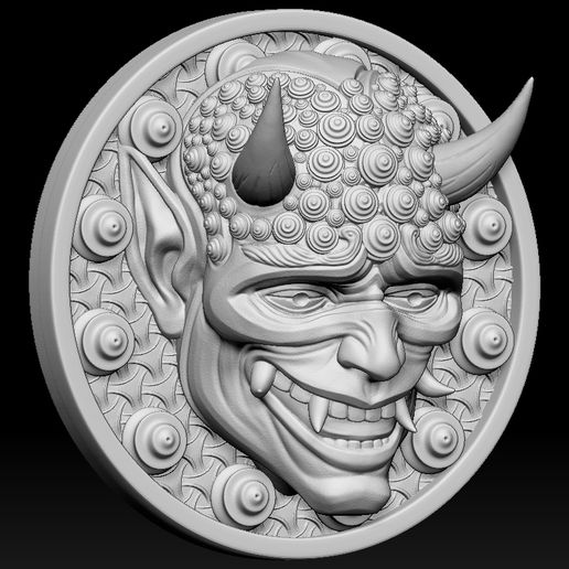 STL file 2-Horned Demon Head Pendant 3D Printed Model 🎨 (OBJ)・3D print ...