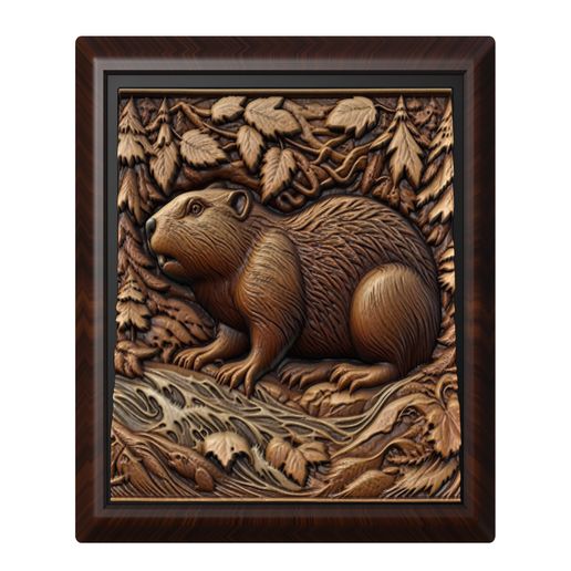 3D file Beaver animal wall art relief wall decor 🦫 ・3D print design to ...