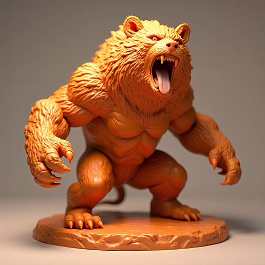 🐻 Ferocious Bear 28-32mm Fantasy Miniature・ STL File for 3D printing・Cults
