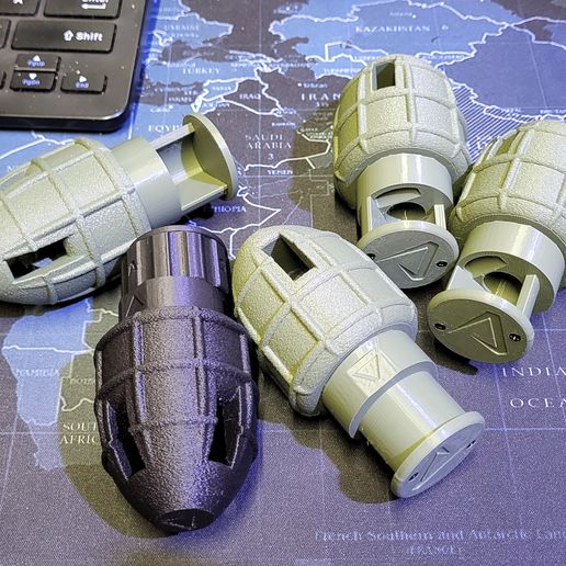 3D printer Airsoft Grenade Impact Cap Twist Head Fuze Cap Gun Ring HG80 ...