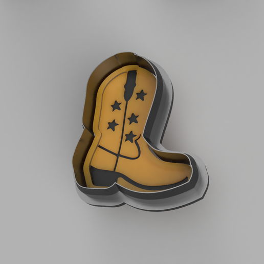 STL file Cowboy Boot Debosser Cookie Cutter 🤠 ・Model to download and 3D ...