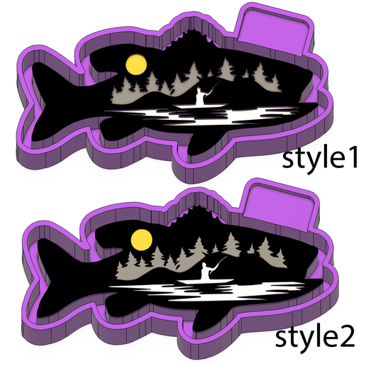 🐠 Fish Fishing Mountain Freshie STL Mold Housing・ STL File for 3D ...