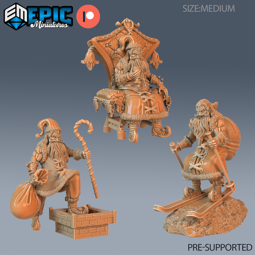 3D file Santa Claus Set ‧ DnD Miniature ‧ Tabletop Miniatures ‧ Gaming ...