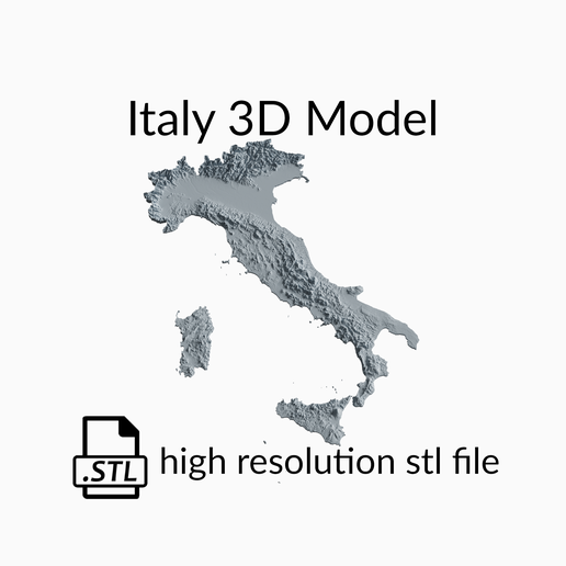 🇮🇹 Italy Topographic Map - 3D Terrain Elevation - Relief 3D Map of ...