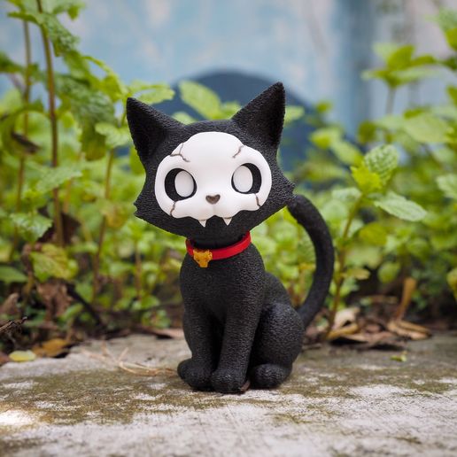 💀 Skull Cat・ 3MF File for 3D printing・Cults