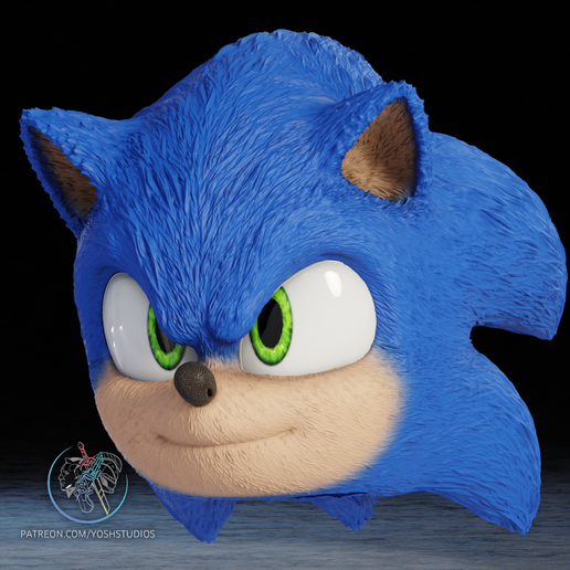 🎬 Sonic Movie Mask 3D Printer STL File・ 3MF File for 3D printing・Cults