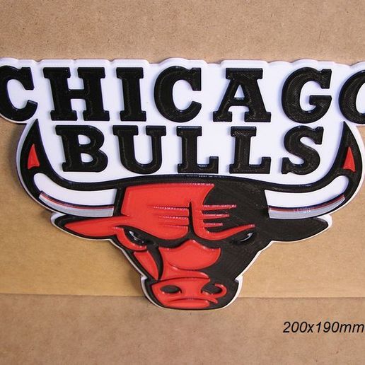 🛡️ Chicago Bulls, shield, sign, lettering, print3d, competition, court ...