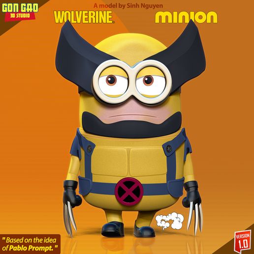 👹 Wolverine Minion・ 3D File for 3D printing・Cults
