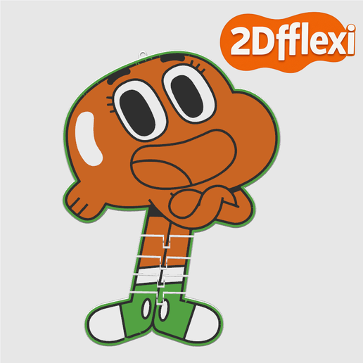 🧸 Darwin Watterson 2D fflexi・ STL File for 3D printing・Cults