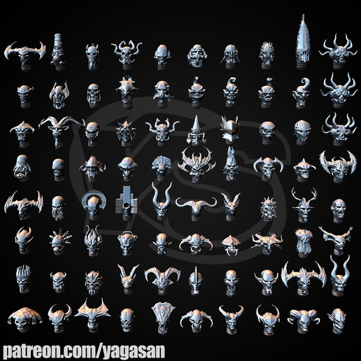 🎲 Random DND Heads KitBASH Pack・ 3D File for 3D printing・Cults