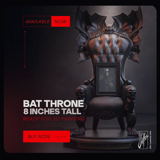 🦇 Ozzy Osbourne Bat Throne 3D Print Model・ 3D File for 3D printing・Cults