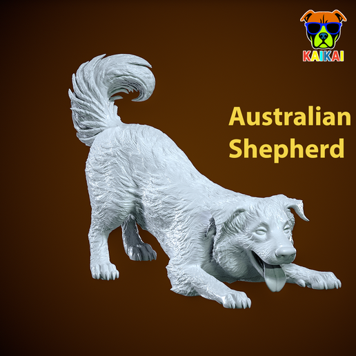 🐕 Australian Shepherd Dog - statue - 3D print・ 3D File for 3D printing ...