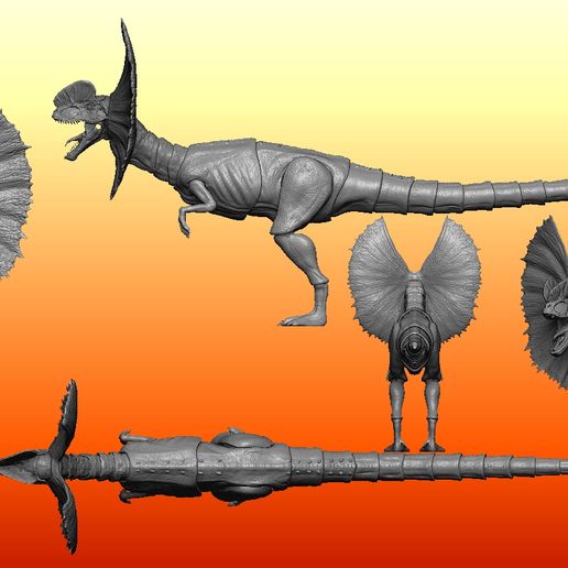 🦖 Dilophosaurus figure model・ OBJ File for 3D printing・Cults