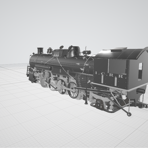 😤 Steam locomotive ICRR 1518・ OBJ File for 3D printing・Cults
