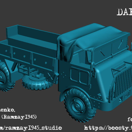 🪖 DAF YA-314 Dutch coldwar military truck 1:100・ STL File for 3D ...