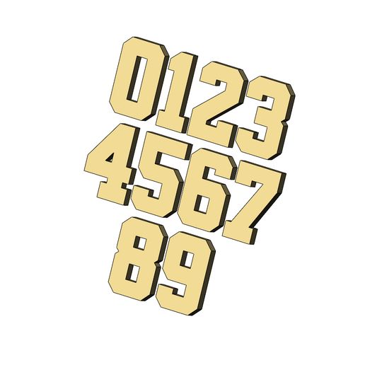 🔢 NBA font numbers set 3D print model・ STL File for 3D printing and CNC ...